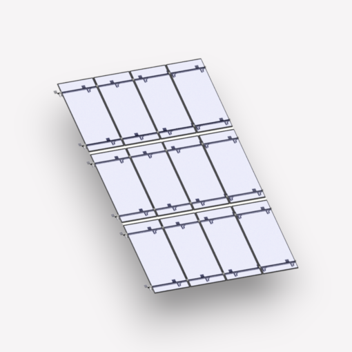 Montageset Schrägdach/Ziegeldach - für zwölf PV-Module(4 nebeneinander ...